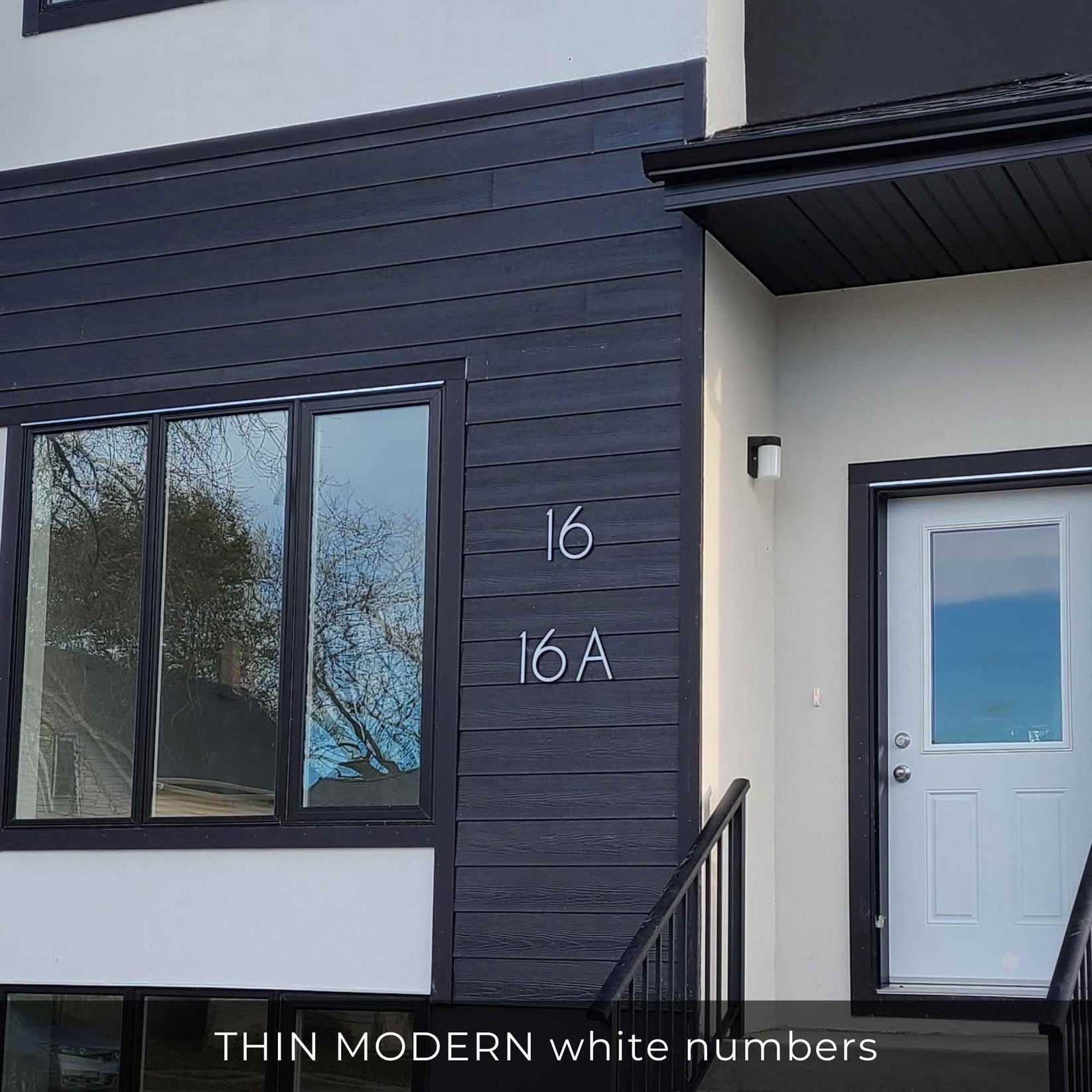 8 inch THIN MODERN house numbers and letters - LETTERCUT
