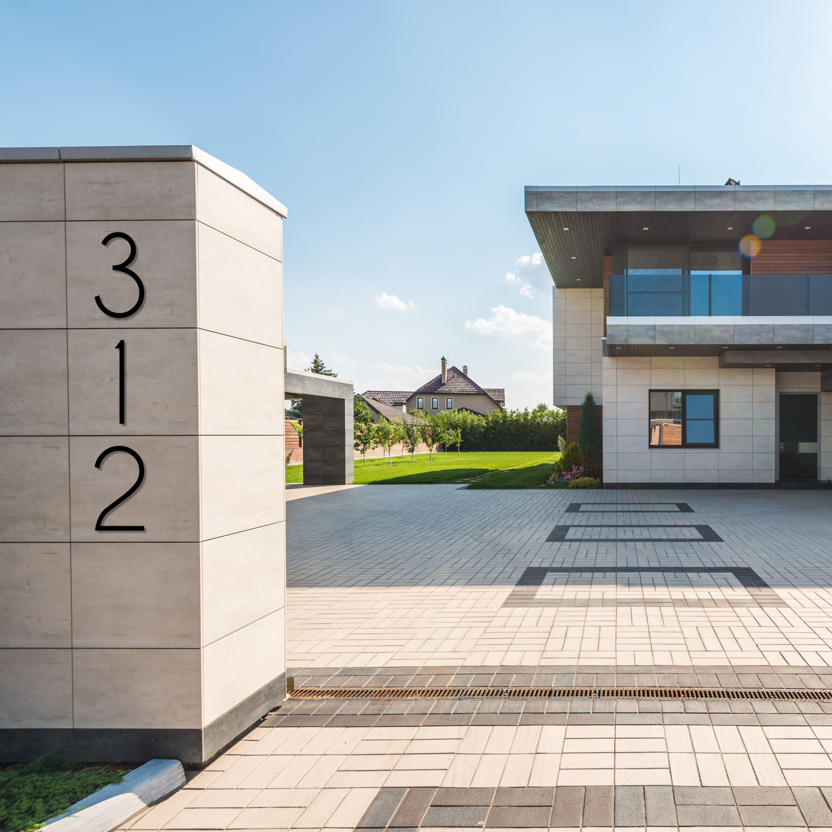 16 inch THIN MODERN large house numbers and letters - LETTERCUT