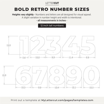 BOLD RETRO numbers – LETTERCUT