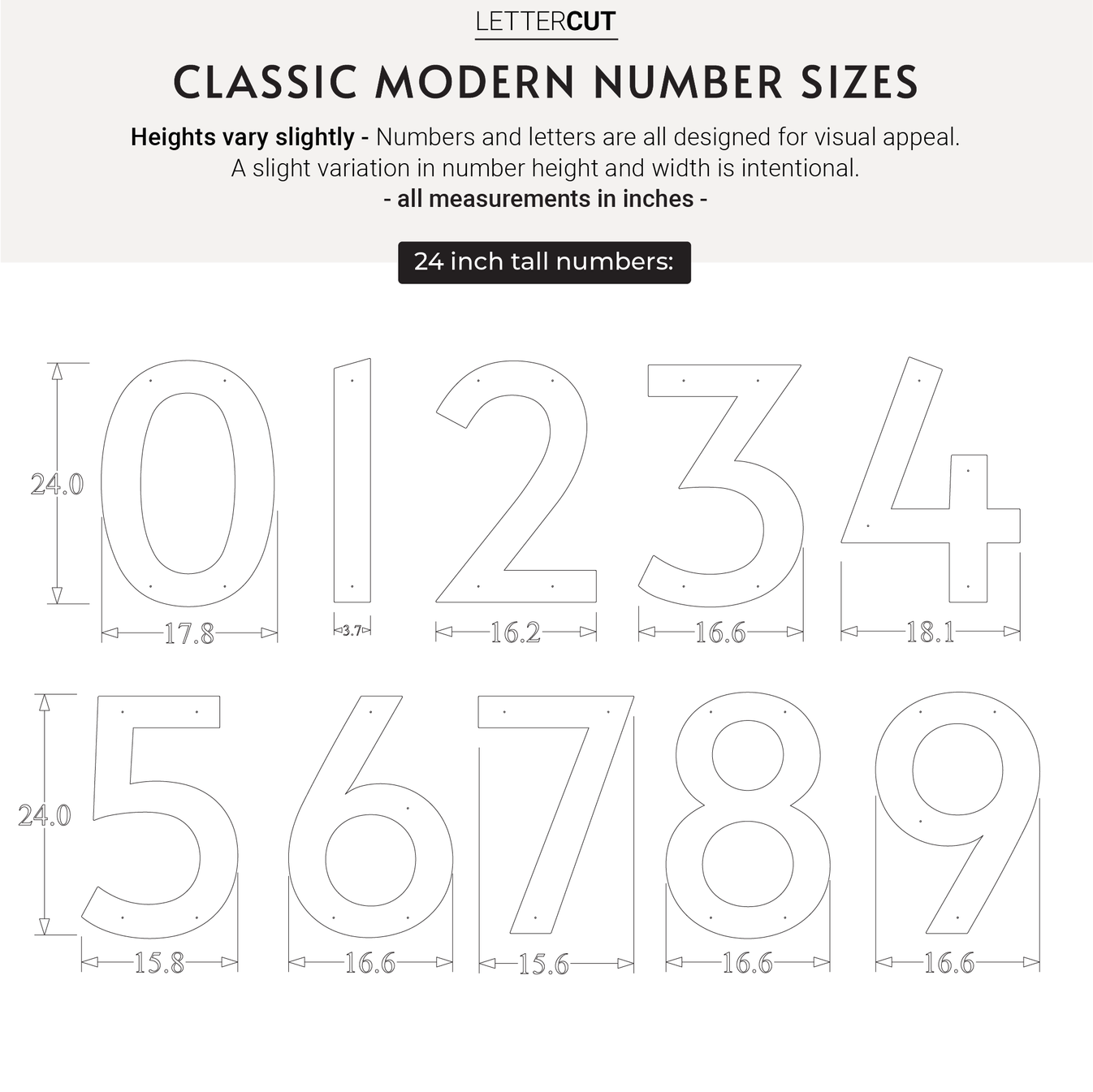 24 inch CLASSIC MODERN large house numbers and letters - LETTERCUT