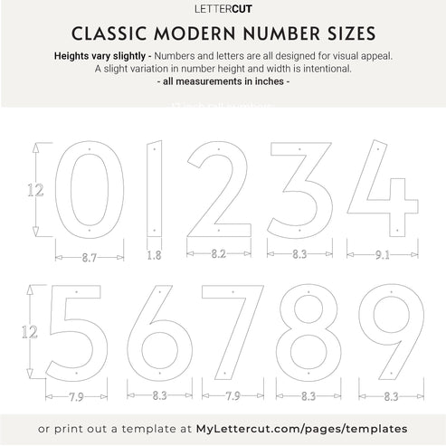 12 inch CLASSIC MODERN house numbers for address signs – LETTERCUT