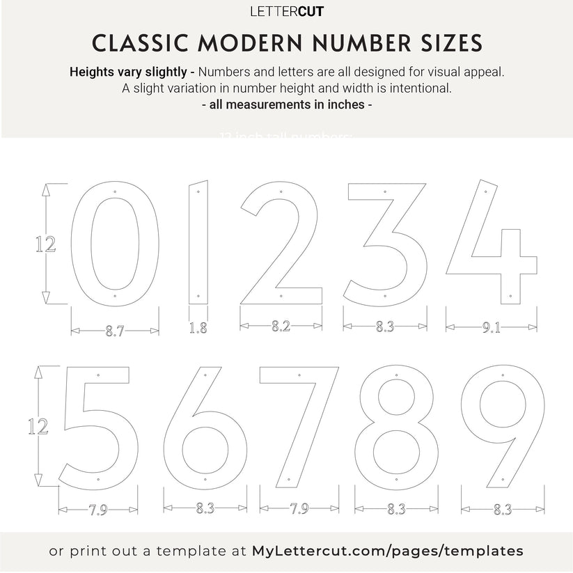 12 inch CLASSIC MODERN house numbers for address signs – LETTERCUT