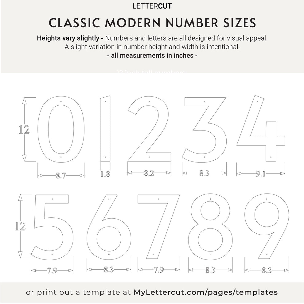 12 inch CLASSIC MODERN house numbers for address signs – LETTERCUT