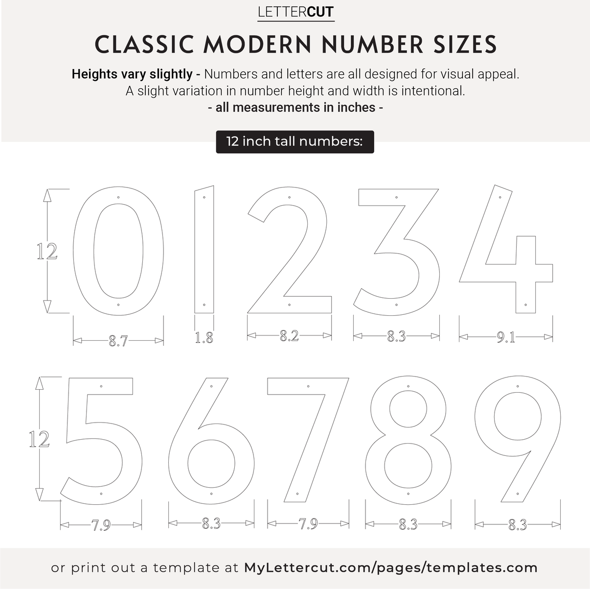 12 inch CLASSIC MODERN house numbers for address signs – LETTERCUT