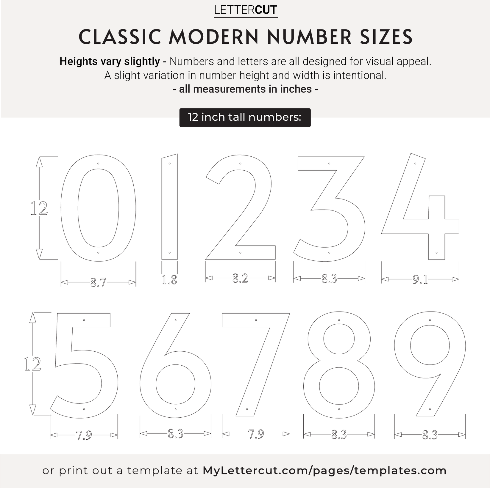 12 inch CLASSIC MODERN house numbers for address signs – LETTERCUT