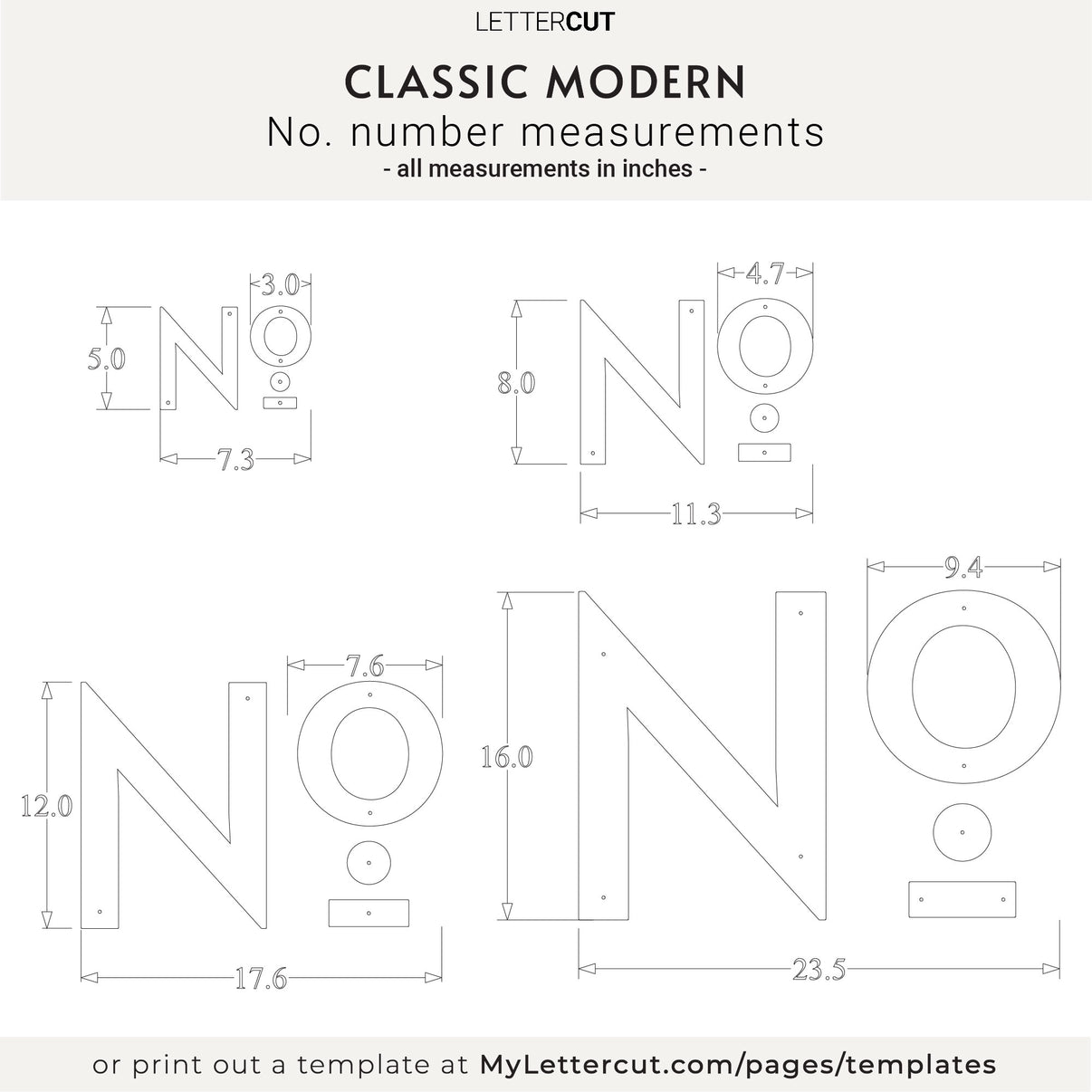 12 inch CLASSIC MODERN house numbers for address signs – LETTERCUT