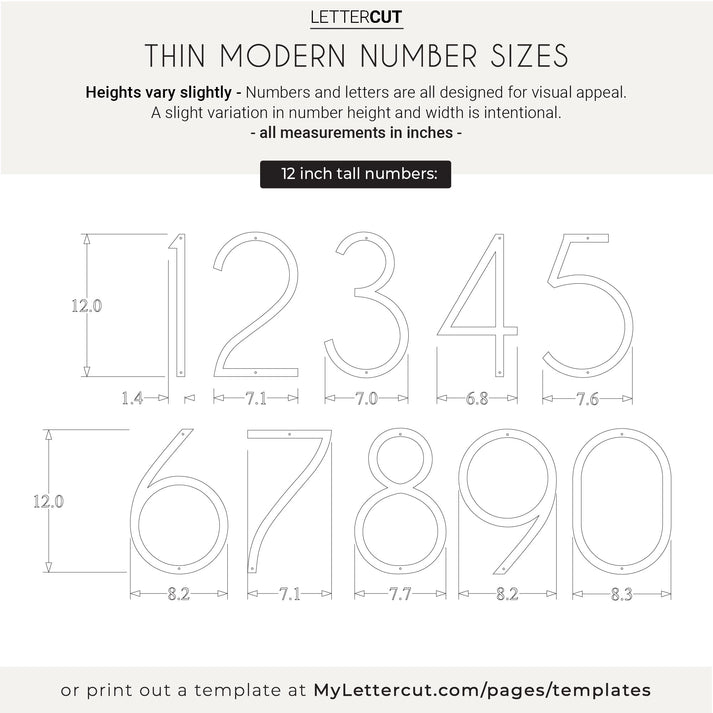 12 inch THIN MODERN House Numbers and Letters – LETTERCUT