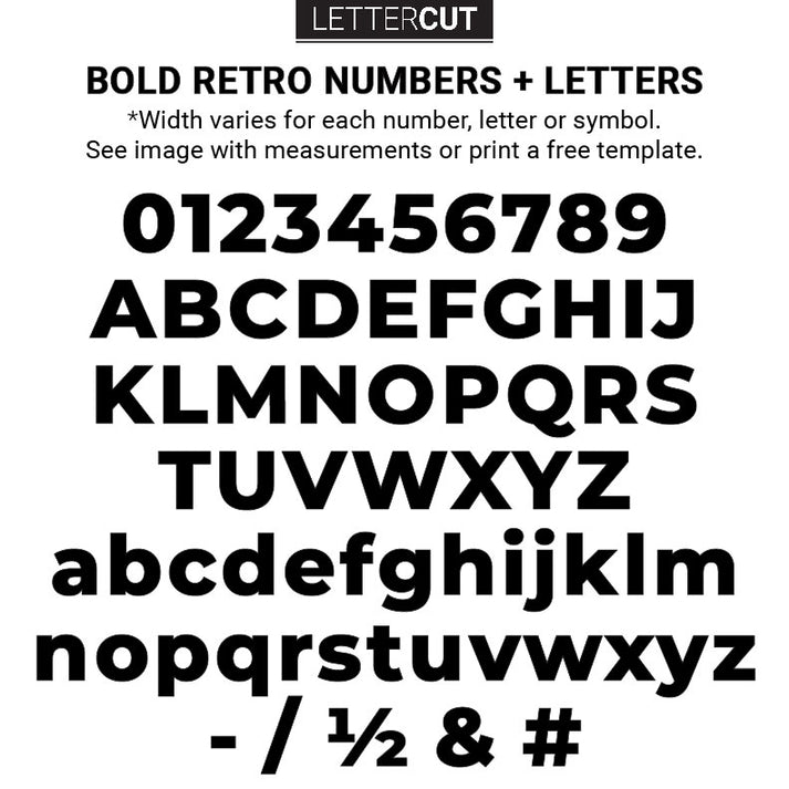 12 inch BOLD RETRO House Numbers – LETTERCUT