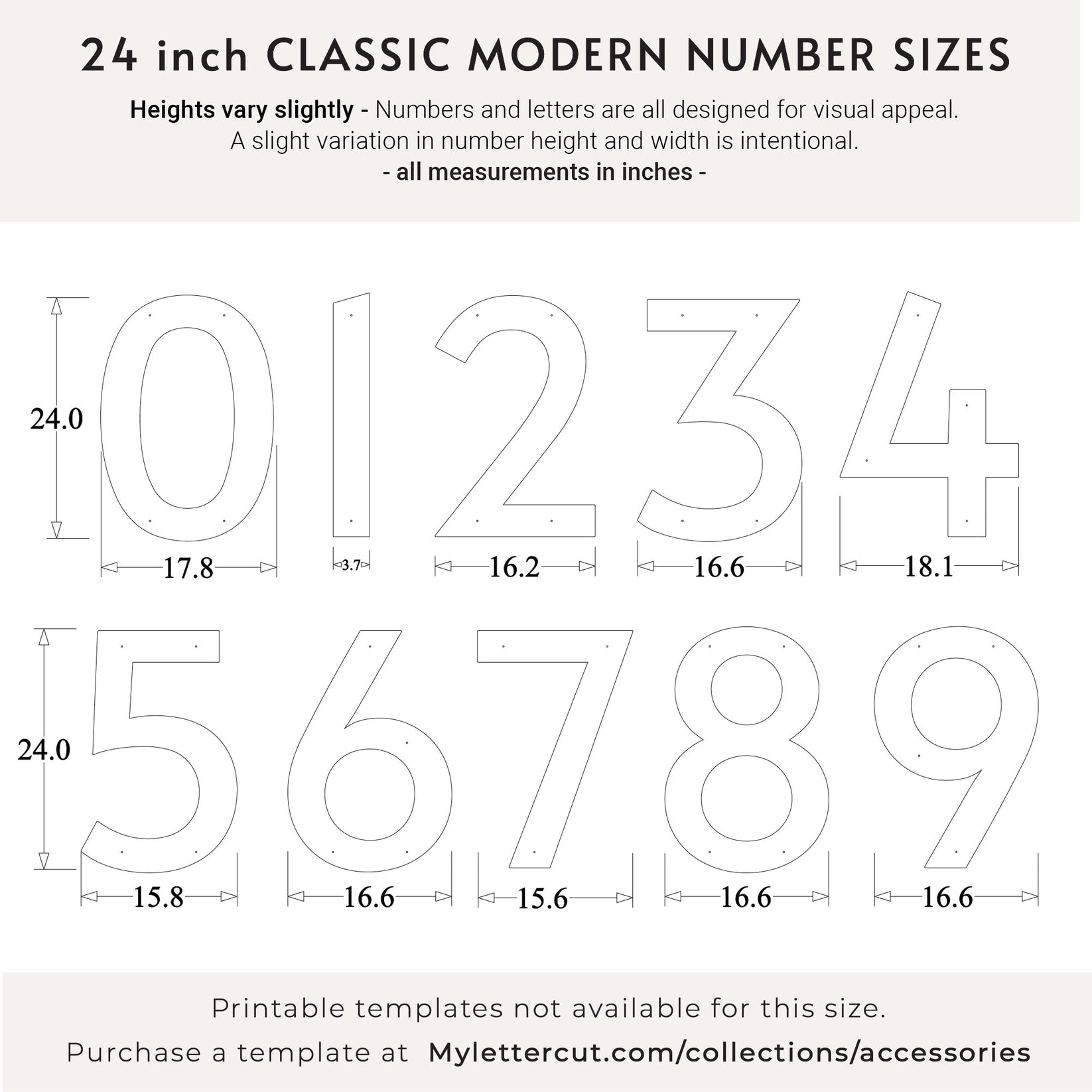 24 inch CLASSIC MODERN large house numbers and letters - LETTERCUT