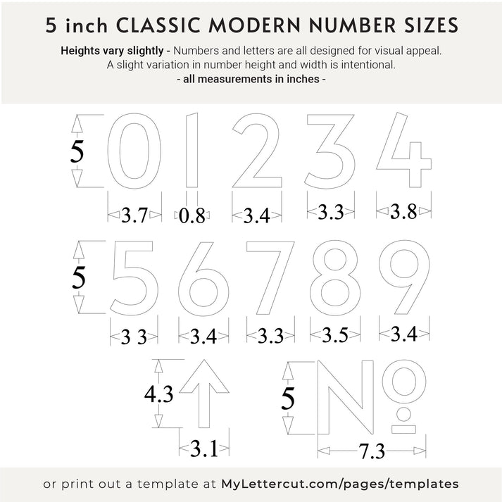 5 inch CLASSIC MODERN house numbers for address signs – LETTERCUT