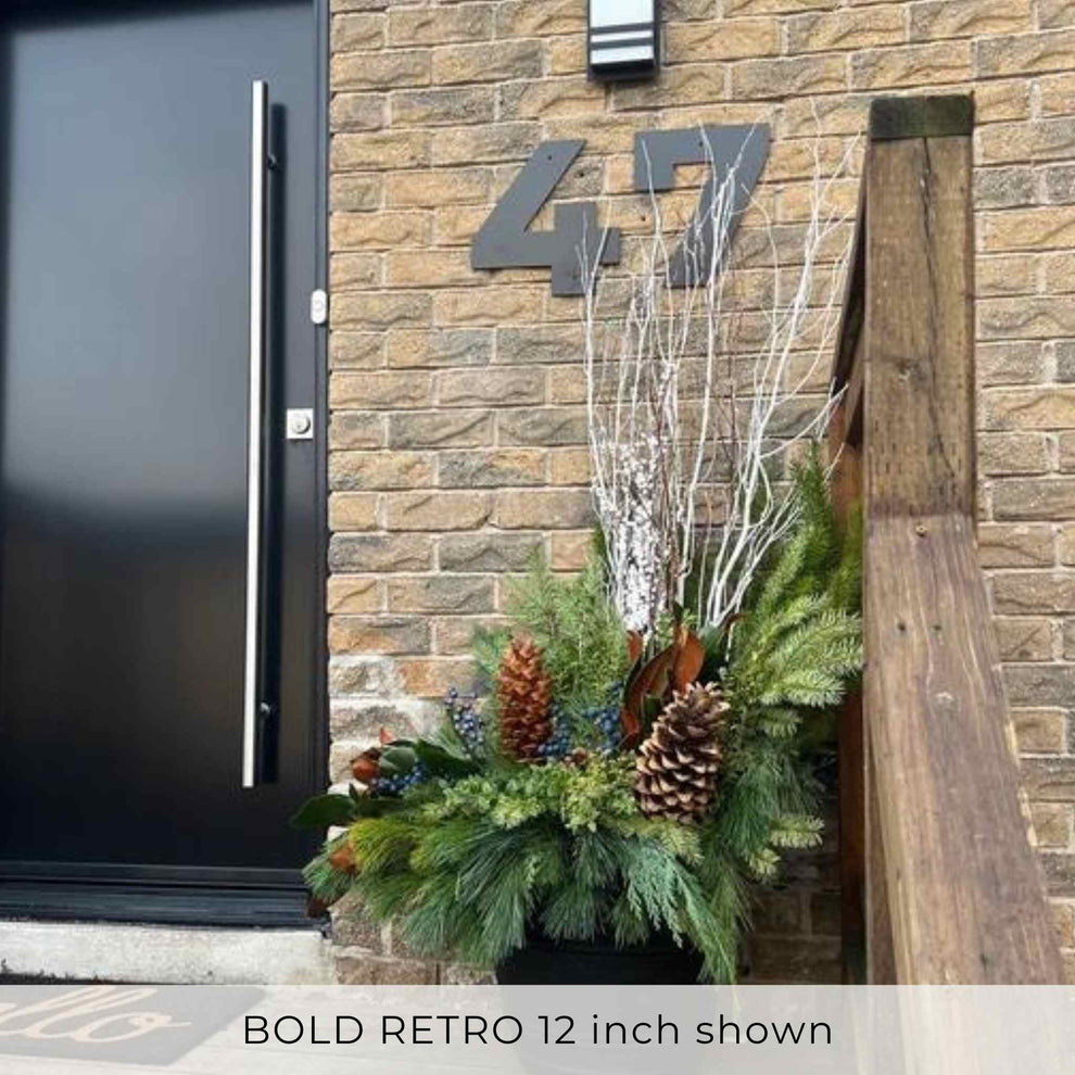 12 inch BOLD RETRO House Numbers – LETTERCUT